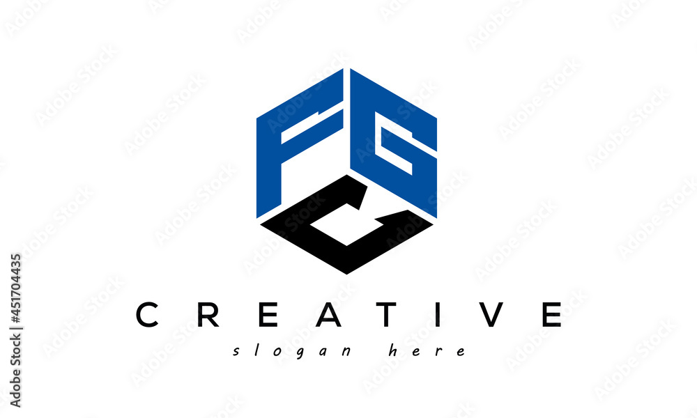 FGC letters creative logo with hexagon Stock Vector | Adobe Stock