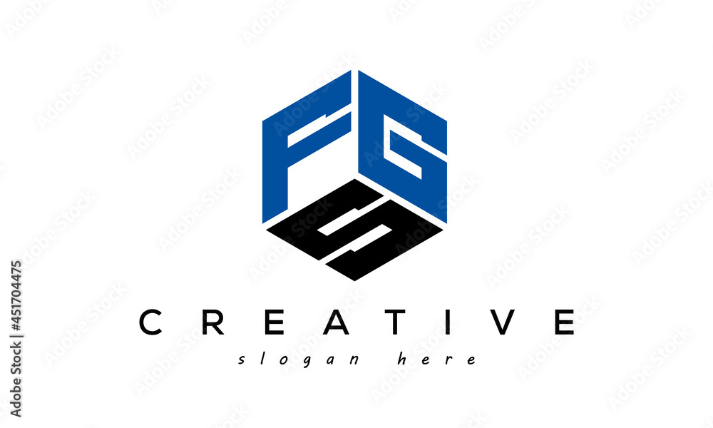 FGS letters creative logo with hexagon Stock Vector | Adobe Stock