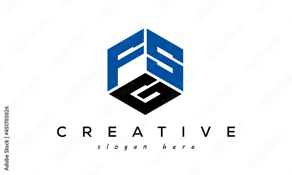 FSG letters creative logo with hexagon Stock Vector | Adobe Stock