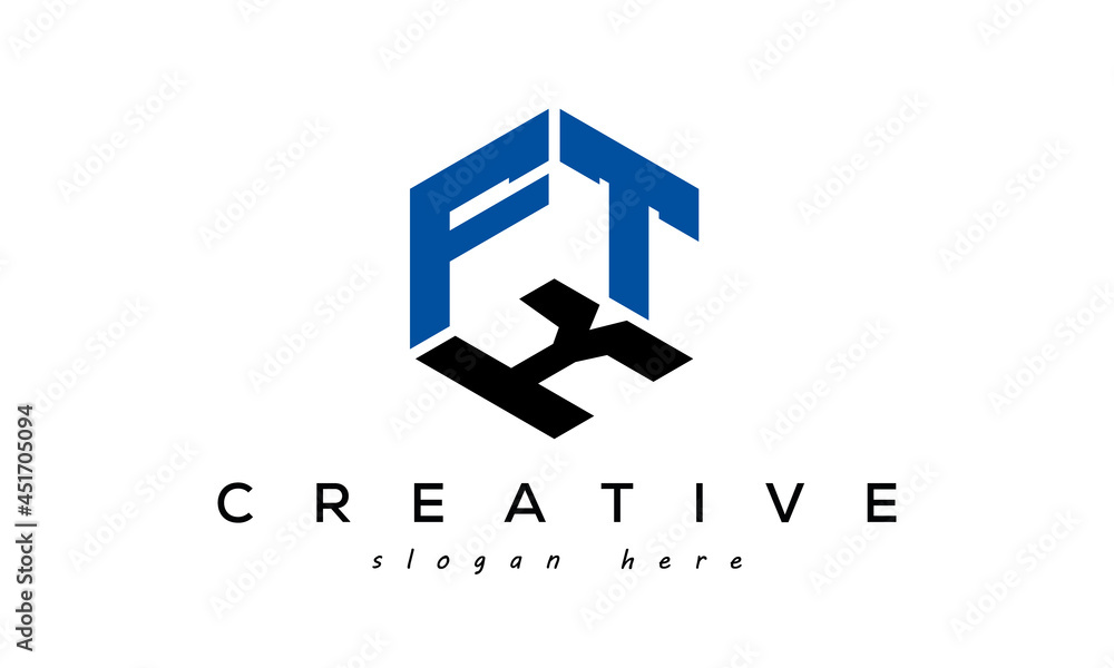 FTK letters creative logo with hexagon Stock Vector | Adobe Stock