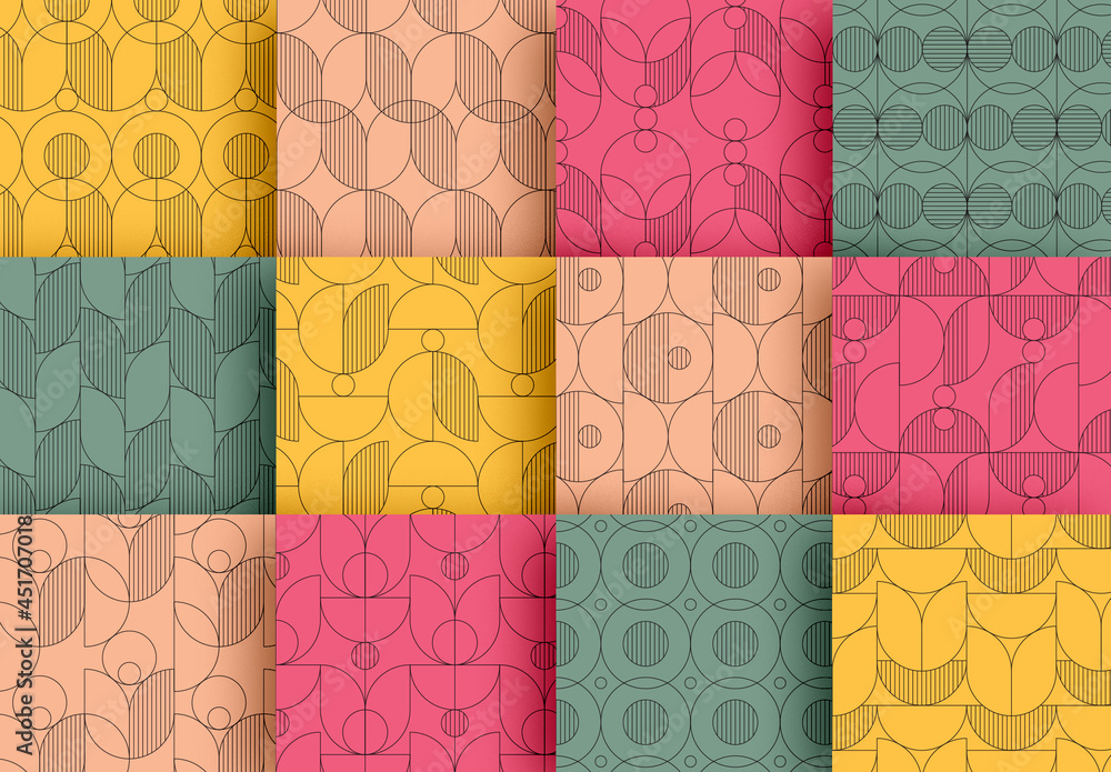 Colorful Patterns Set Stock Template | Adobe Stock