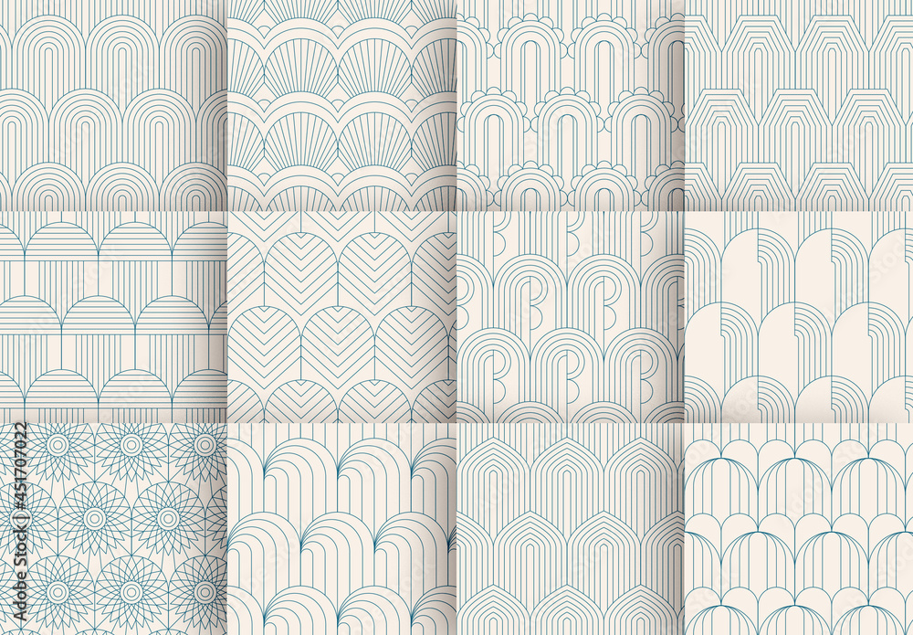 Geometric Scale Patterns Set Stock Template | Adobe Stock