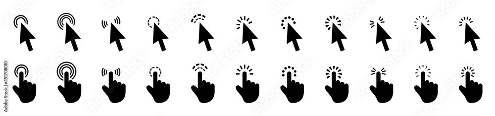 Naklejka mouse click cursor set collection Hand Cursors and clicks ... Naklejka mouse click cursor set collection Hand Cursors and clicks ...