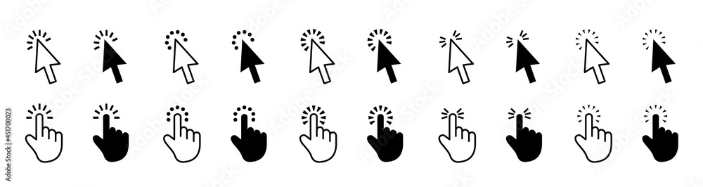 Vetor de Mouse click cursor set collection Hand Cursors and clicks ...