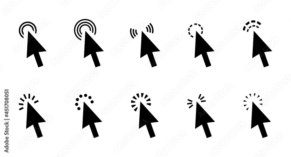 Vetor do Stock: Mouse click cursor set collection Hand Cursors and ...
