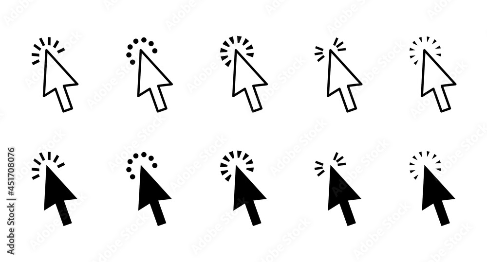 Vetor de Mouse click cursor set collection Hand Cursors and clicks ...