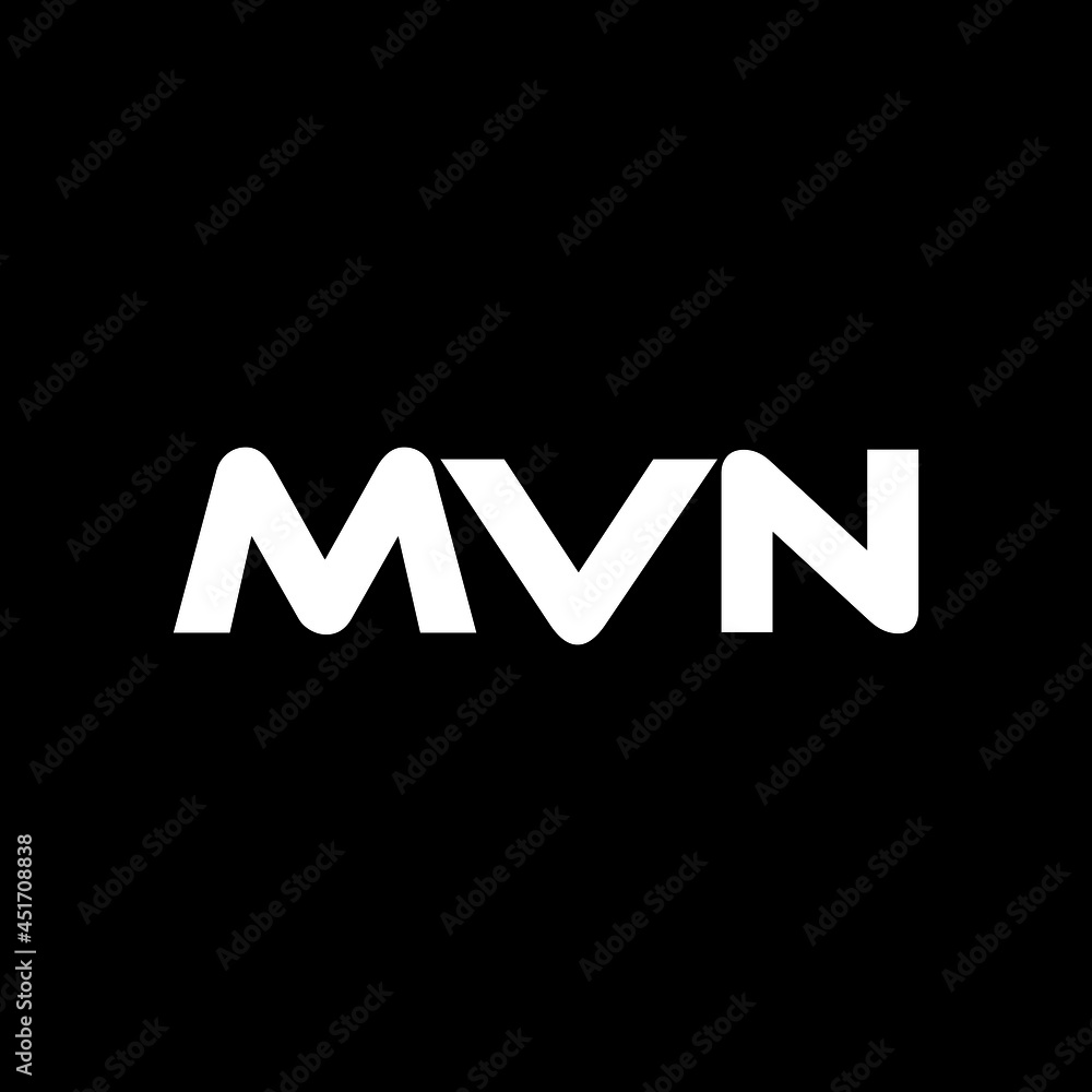 MVN letter logo design with black background in illustrator, vector ...