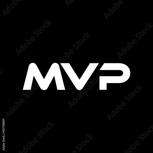 MVP letter logo design with black background in illustrator, vector ...