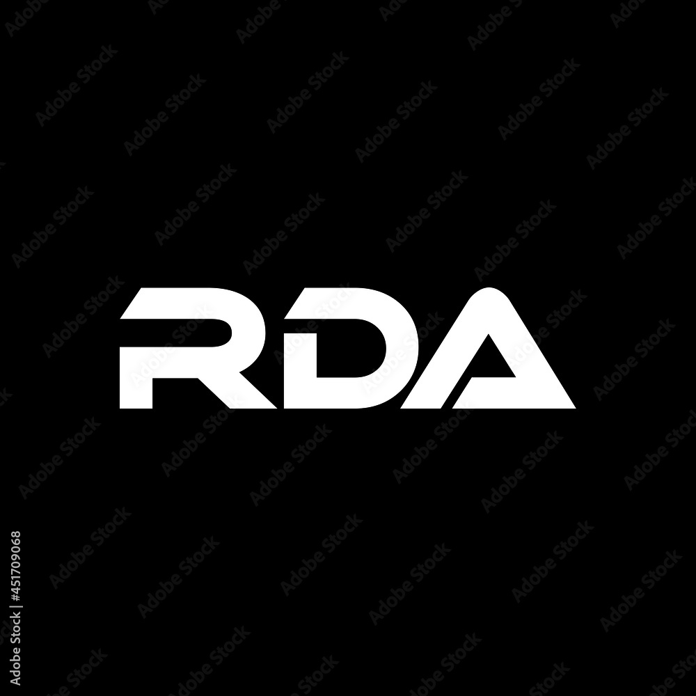 RDA letter logo design with black background in illustrator, vector ...