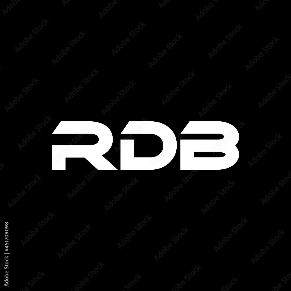RDB letter logo design with black background in illustrator, vector ...