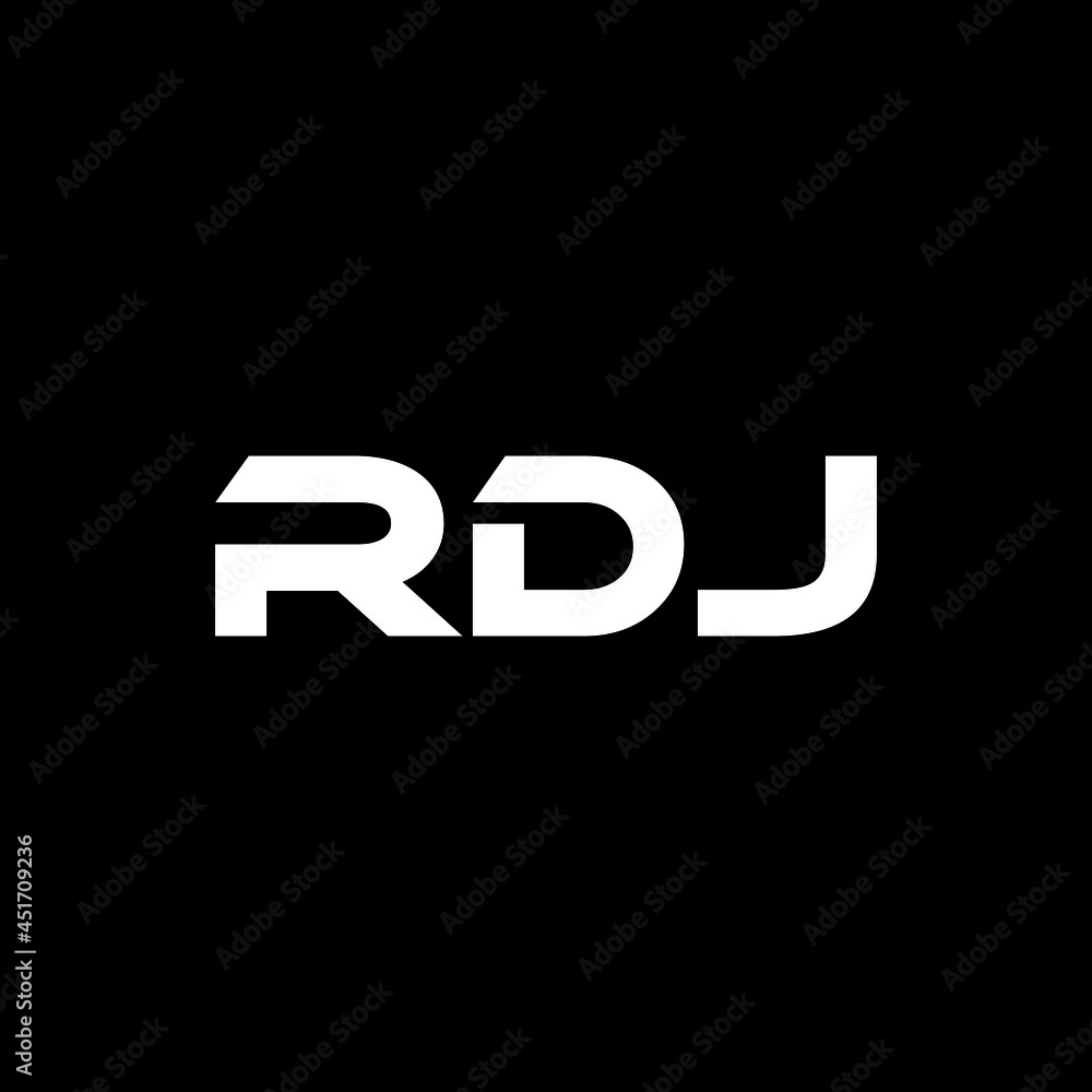 RDJ letter logo design with black background in illustrator, vector ...