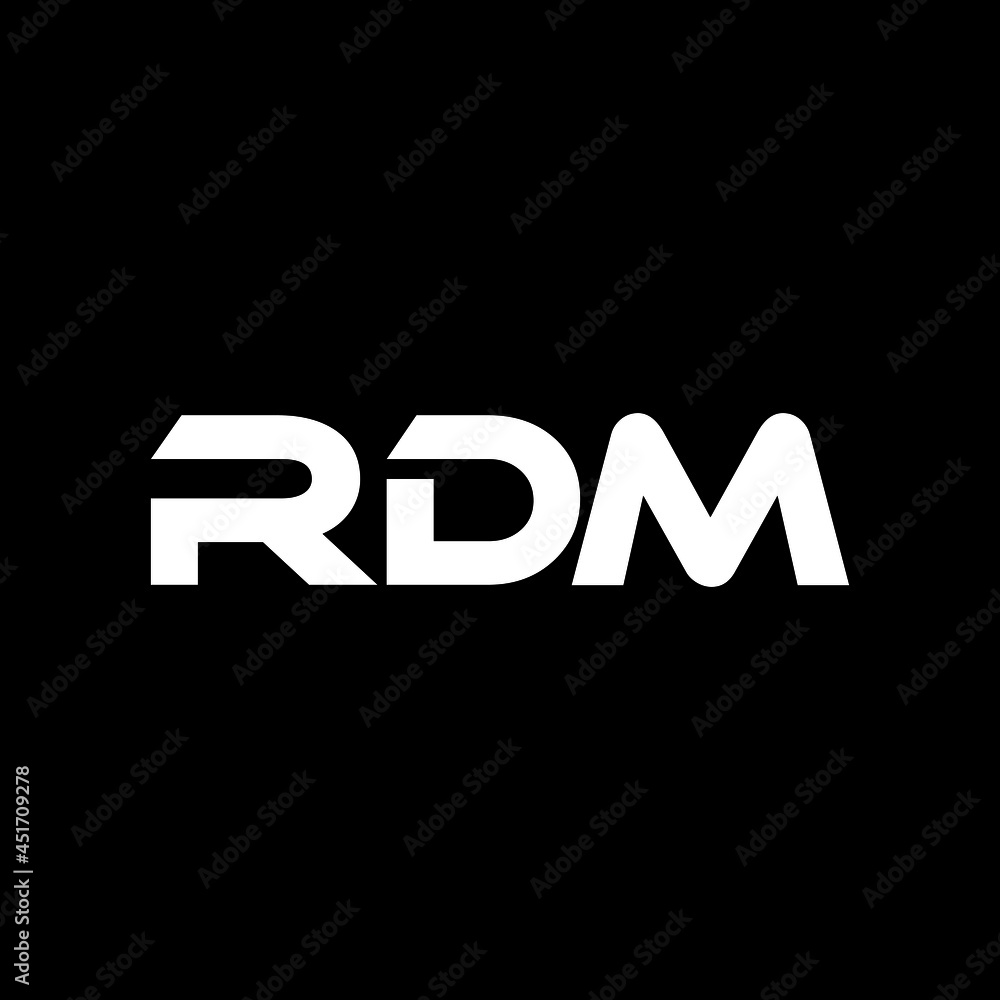RDM letter logo design with black background in illustrator, vector ...