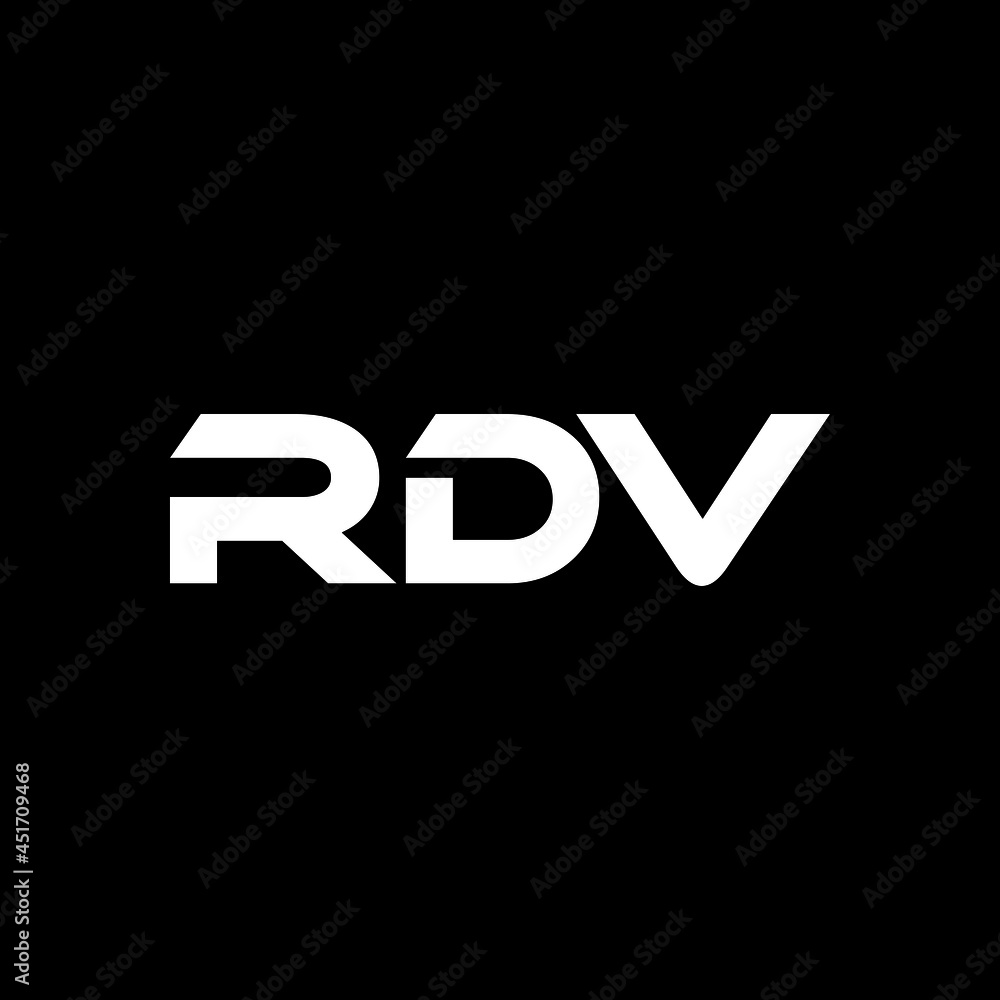 RDV letter logo design with black background in illustrator, vector ...
