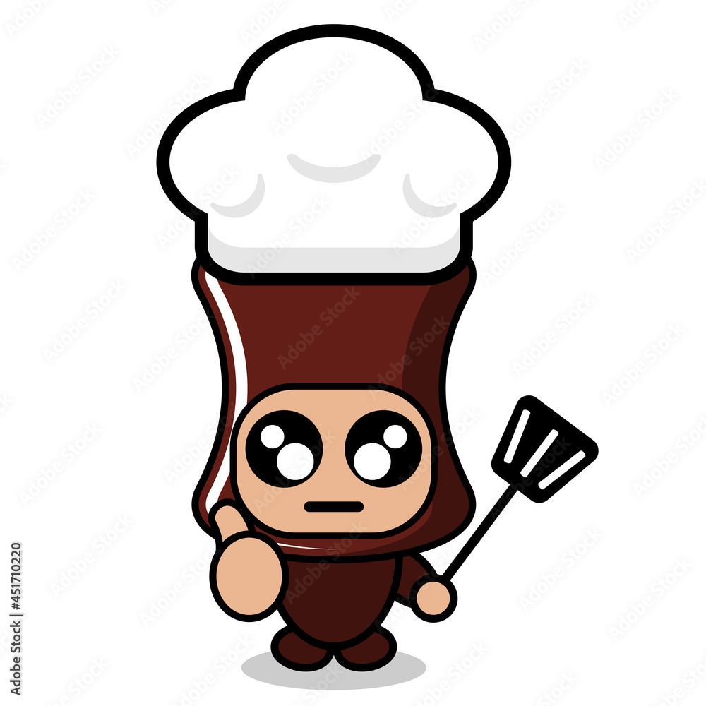 cartoon cute chocolate candy roll mascot costume character holding ...