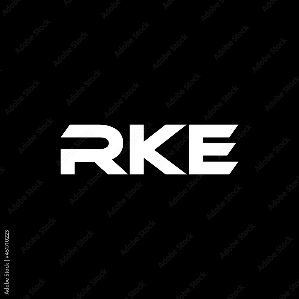 RKE letter logo design with black background in illustrator, vector ...