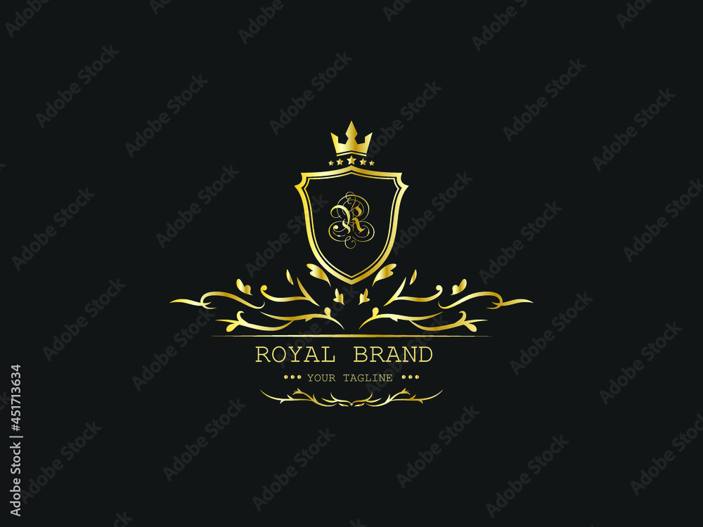 Golden Royal Logo Design for Company Stock Vector | Adobe Stock