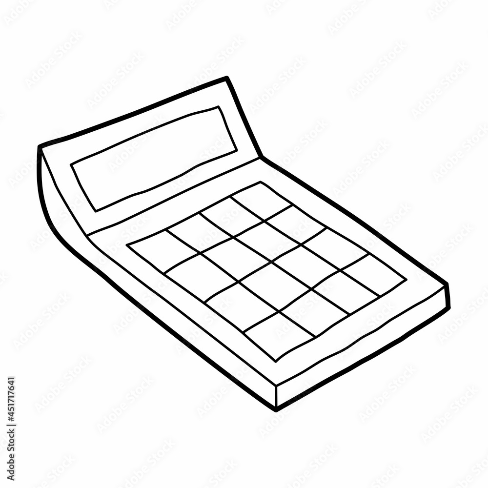 modern electronic calculator lineart vector illustration icon design ...