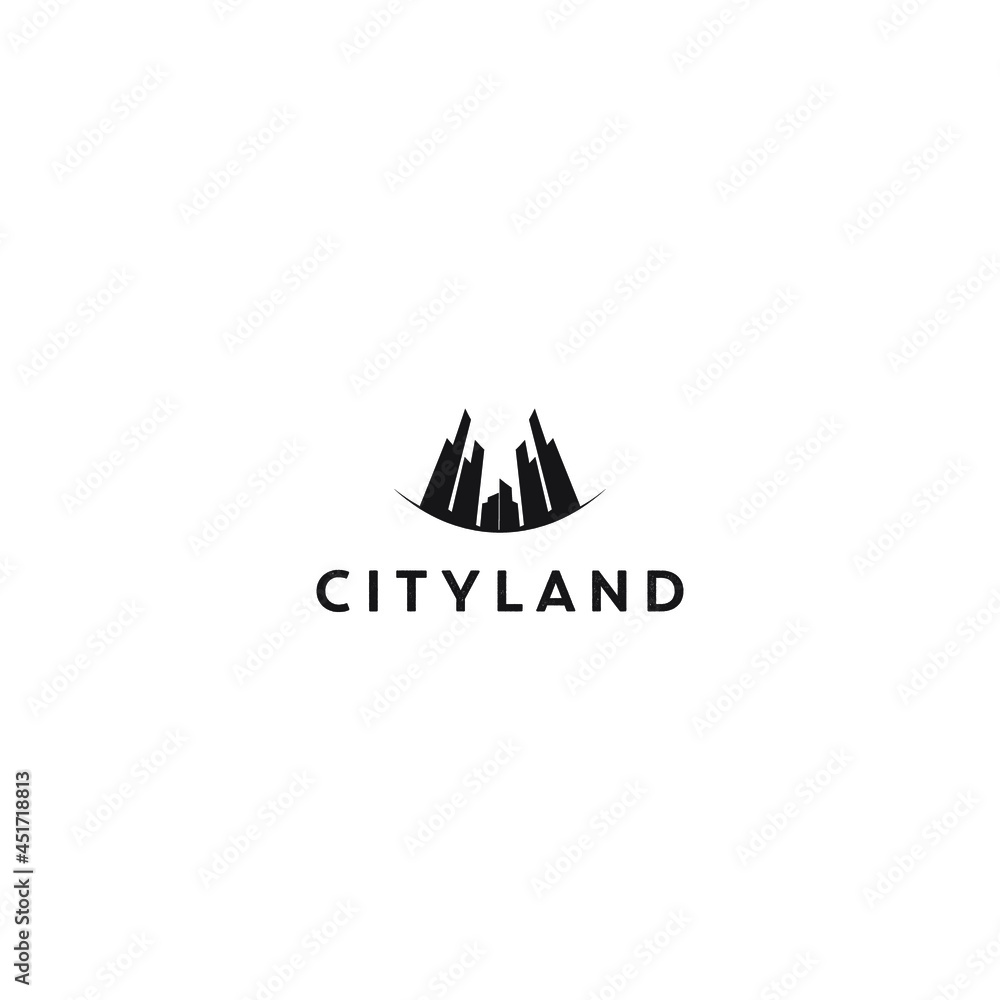 City Land logo design. vector icon illustration inspiration. building ...