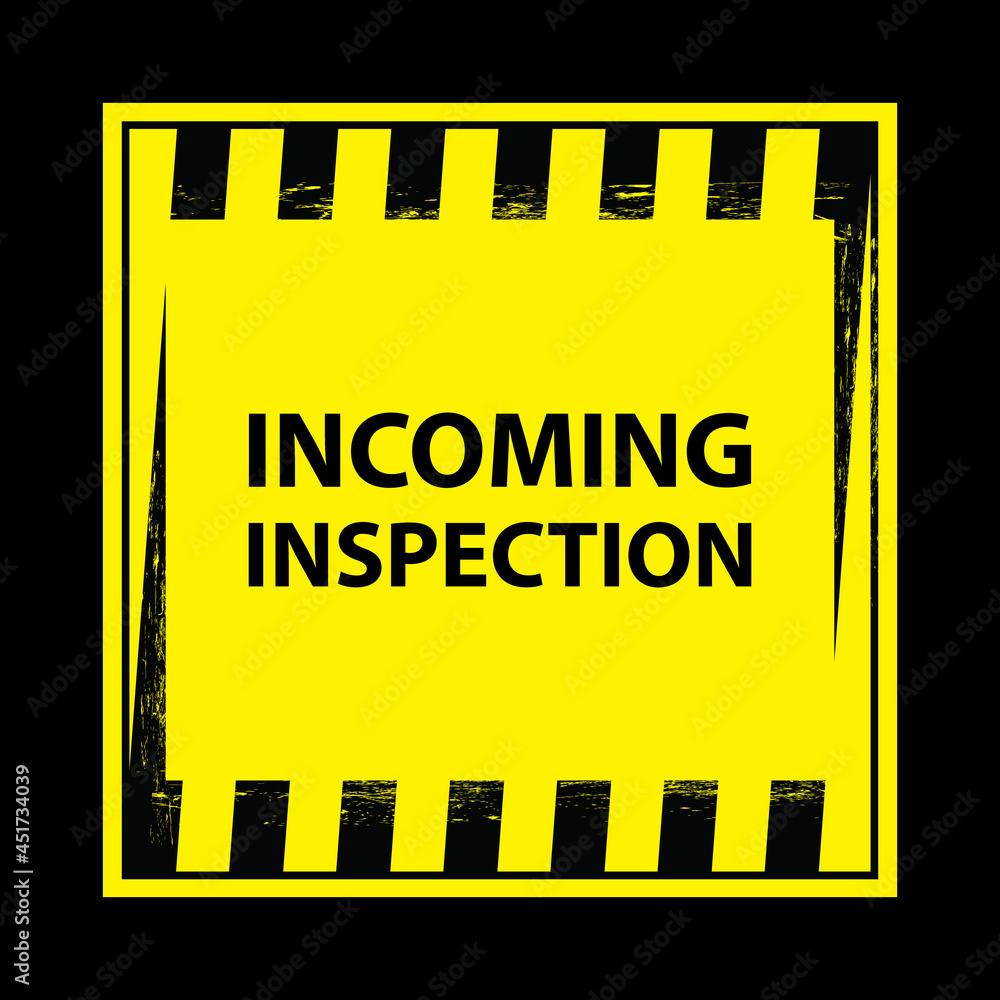 incoming inspection, sign and label Stock Vector | Adobe Stock