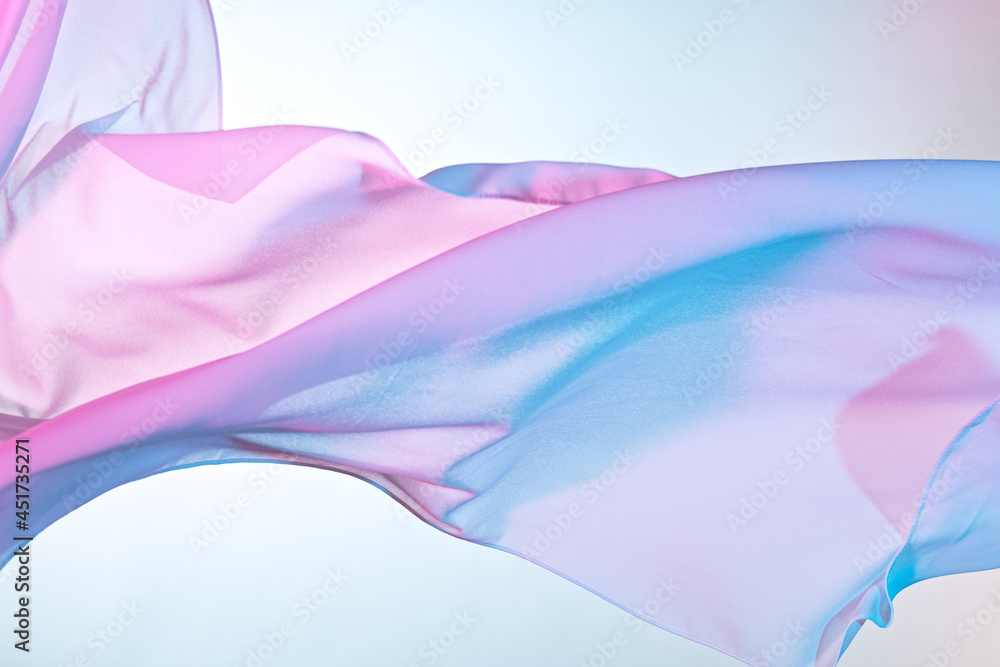 Smooth elegant colorful transparent cloth separated on white background ...