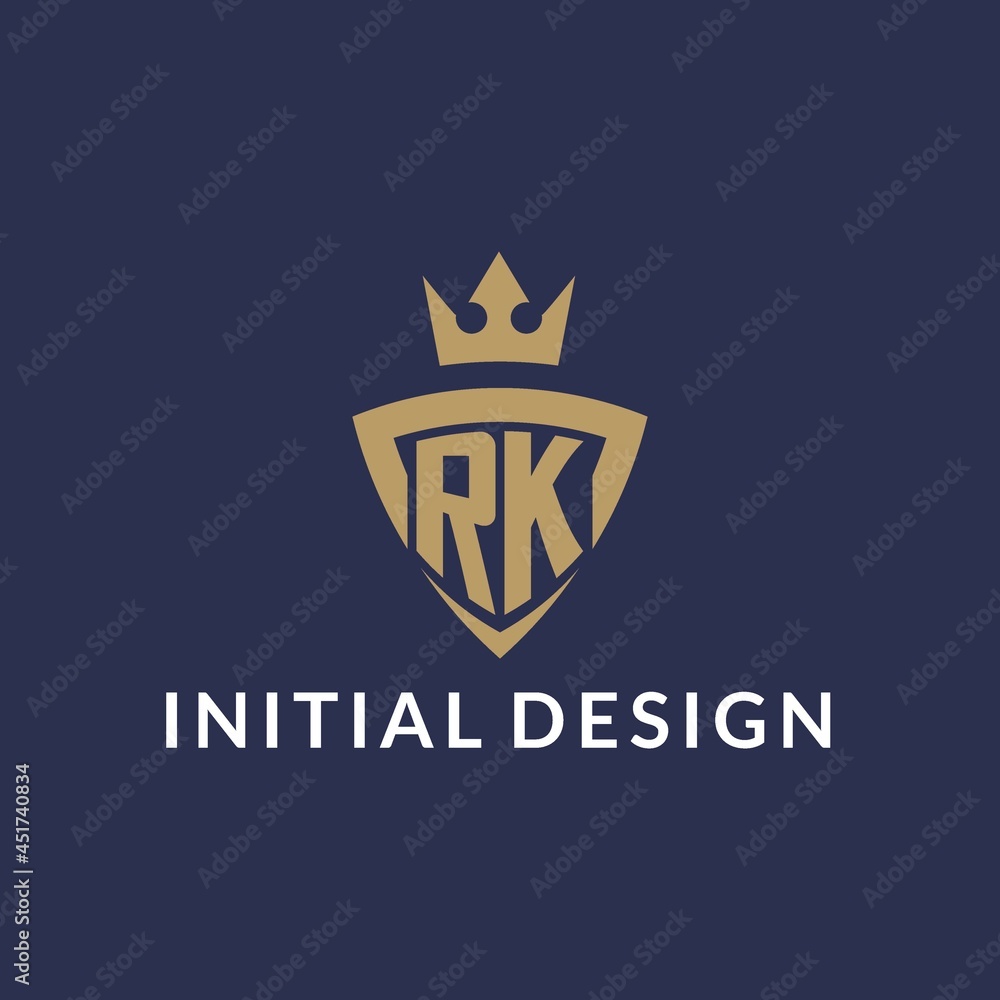 RK logo with shield and crown, monogram initial logo style Stock Vector ... RK logo with shield and crown, monogram initial logo style Stock Vector ...