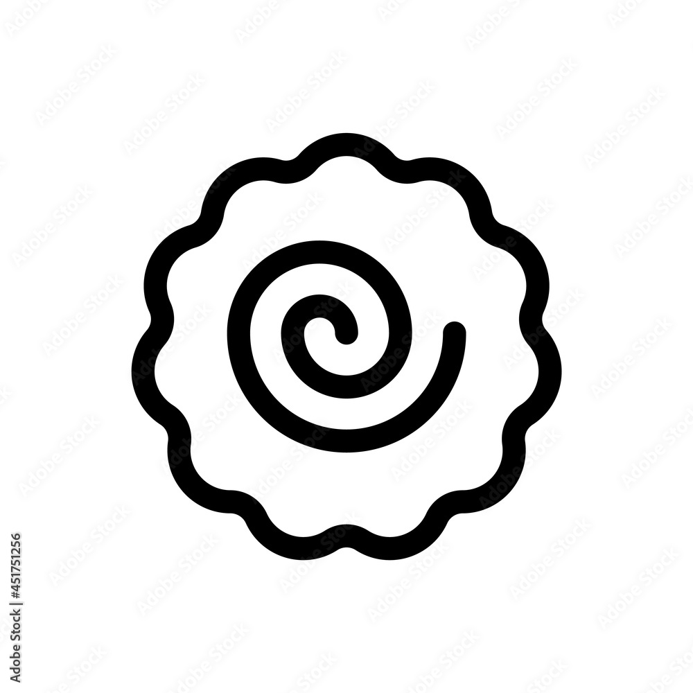 Narutomaki or kamaboko surimi vector outline icon. Traditional Japanese ...