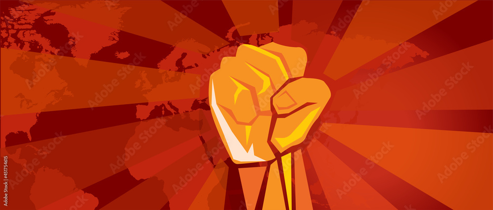 hand fist revolution symbol of resistance fight aggressive retro ...