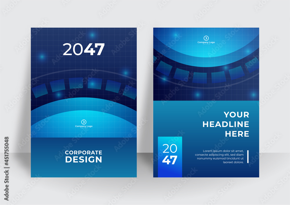 Set of futuristic tech brochure, annual report, flyer design templates ...