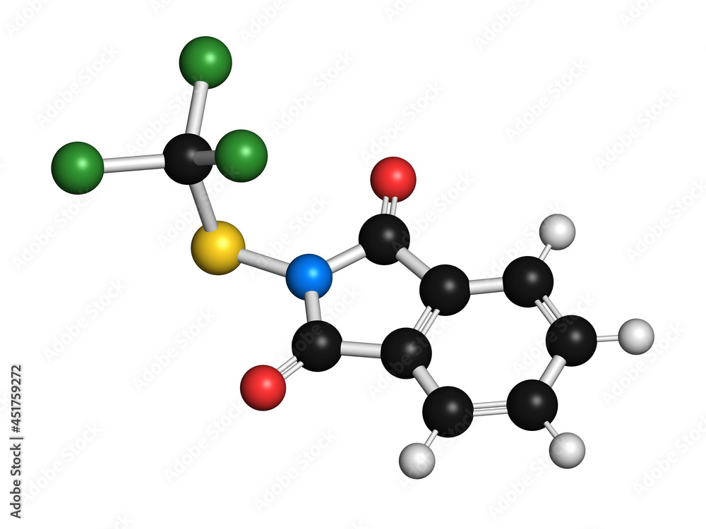 Folpet fungicide molecule, illustration Stock Illustration | Adobe Stock