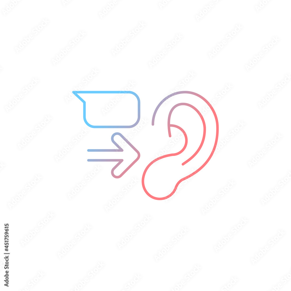 Message receiver gradient linear vector icon. Communication process ...