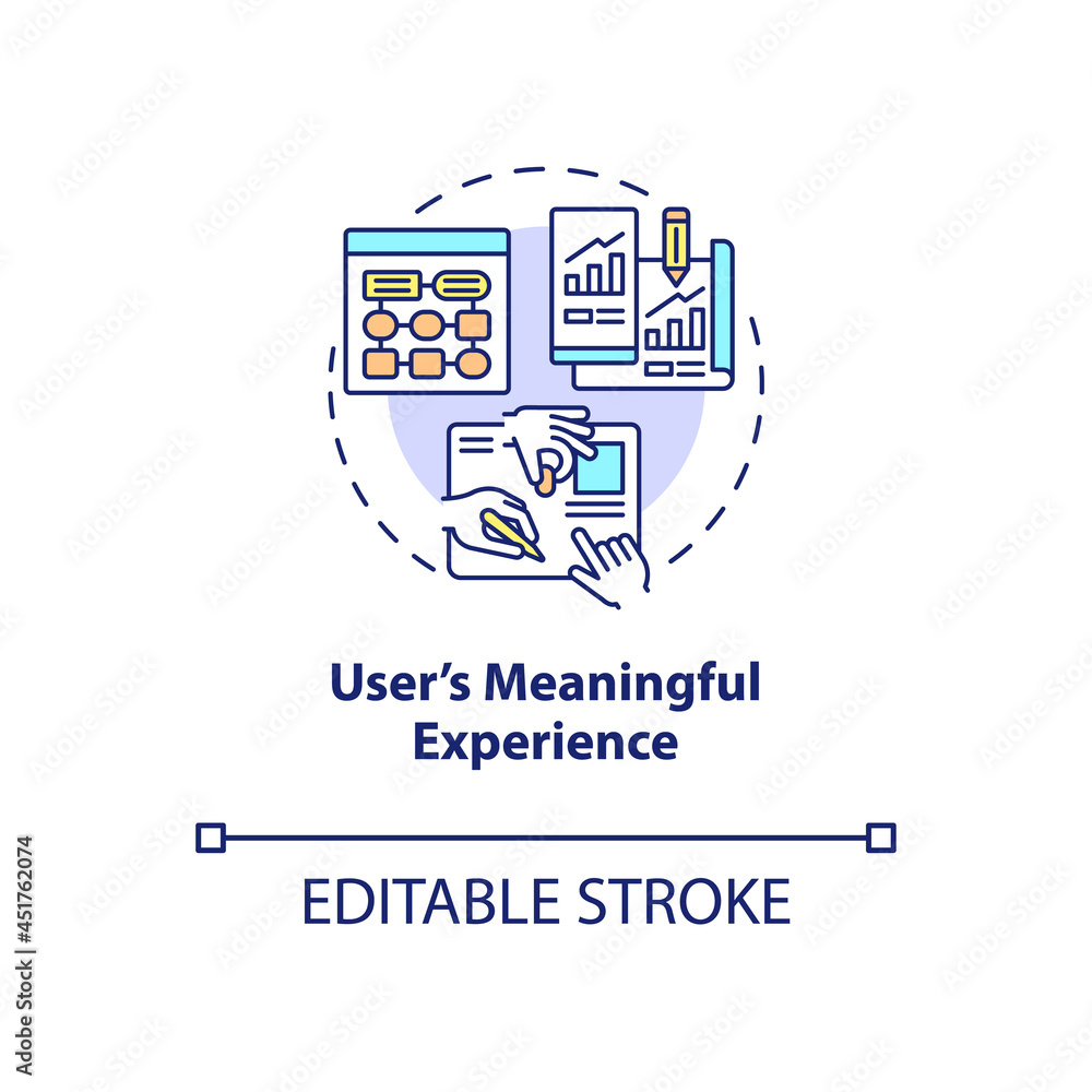 User meaningful experience concept icon. UX rule abstract idea thin ...