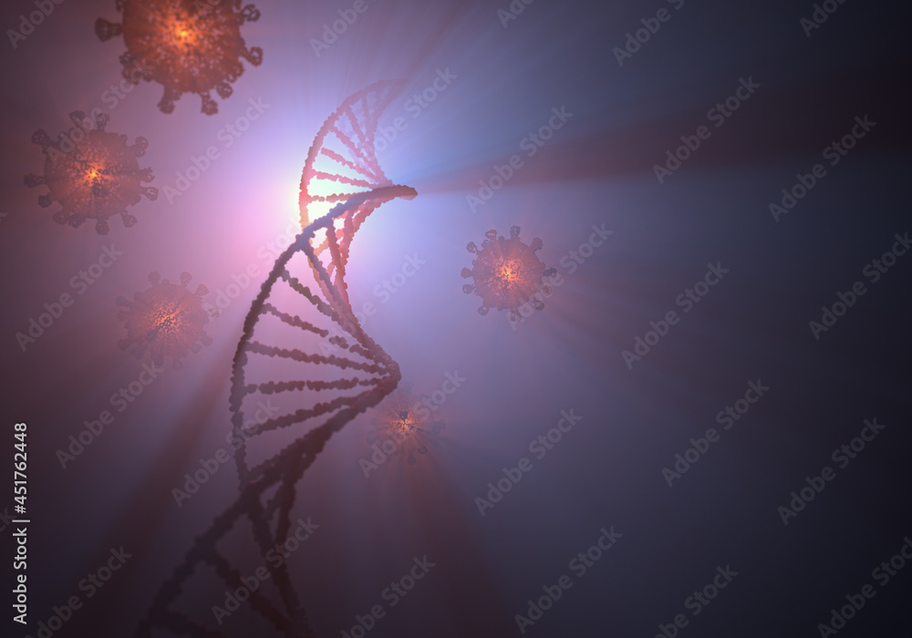 DNA and viruses, illustration Stock Illustration | Adobe Stock