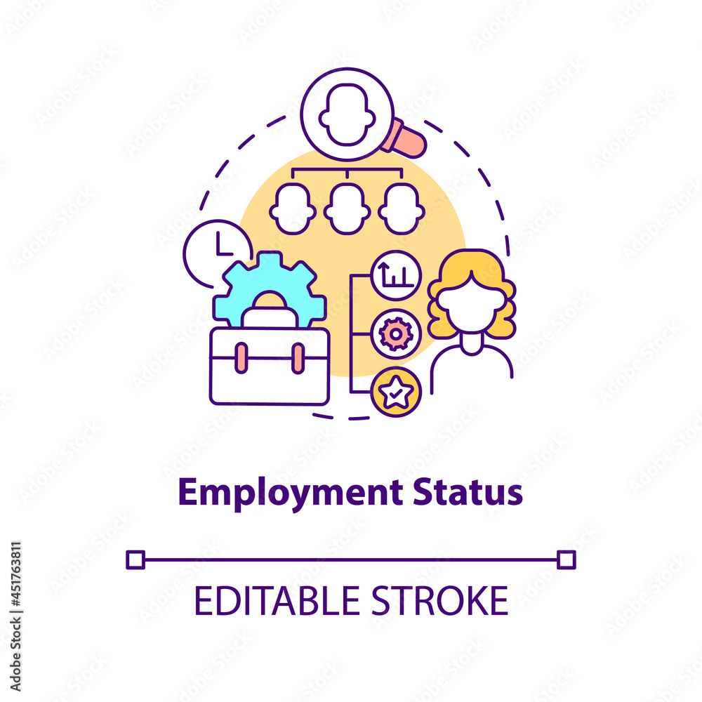 Employment status concept icon. Employer abstract idea thin line ...
