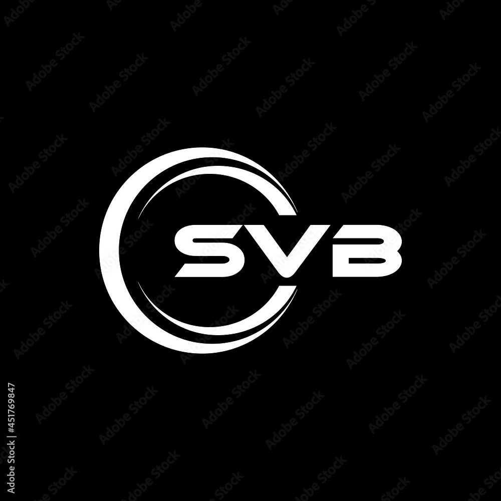 SVB letter logo design with black background in illustrator, vector ...