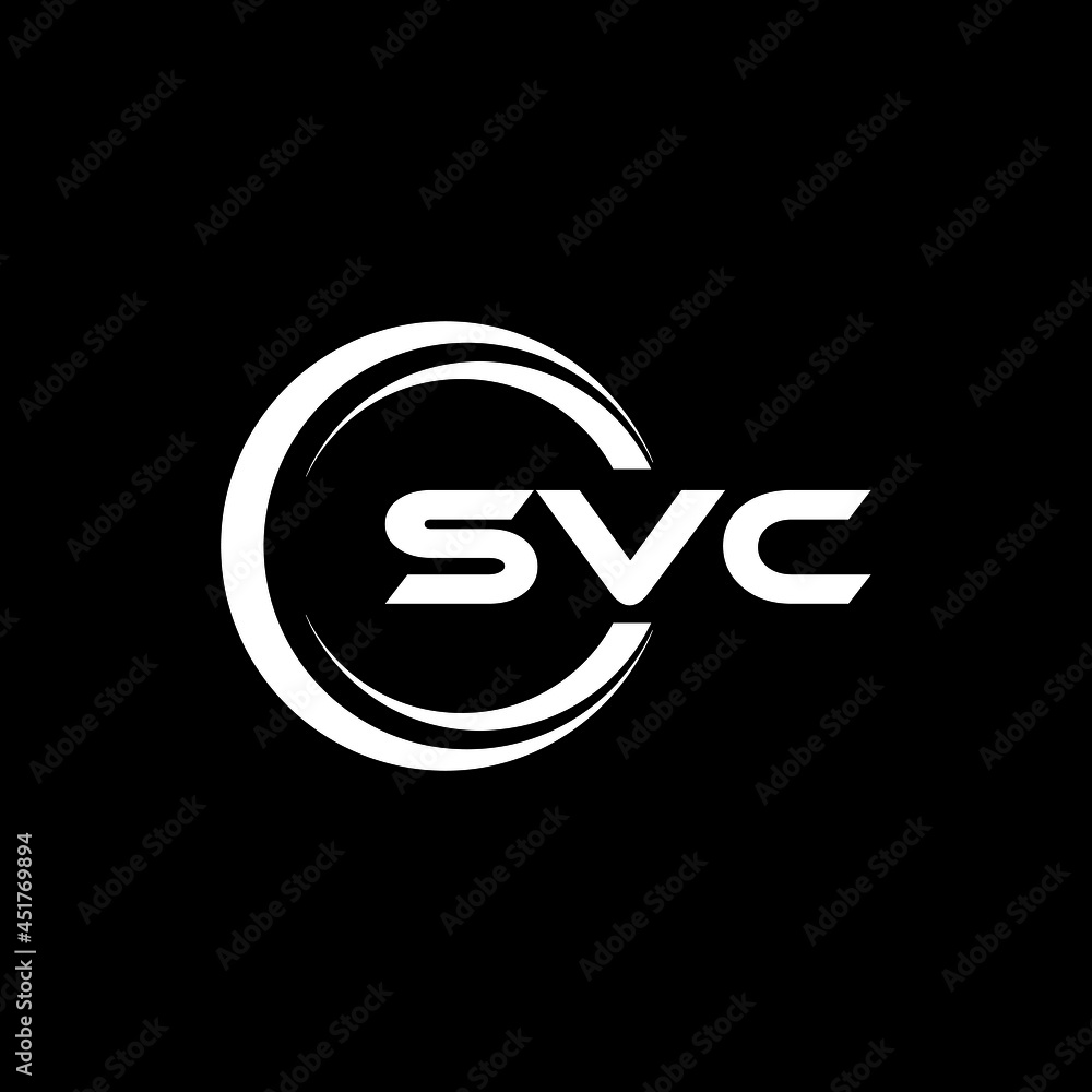SVC letter logo design with black background in illustrator, vector ...
