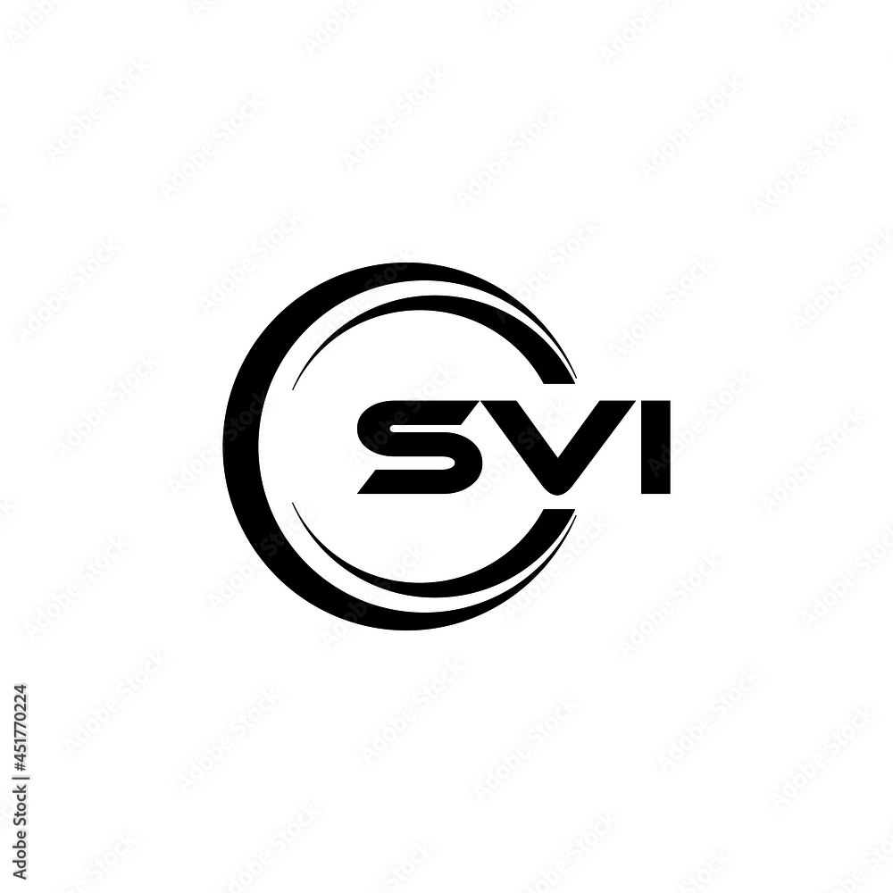 SVI letter logo design with white background in illustrator, vector ...