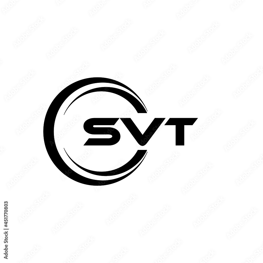 SVT letter logo design with white background in illustrator, vector ...