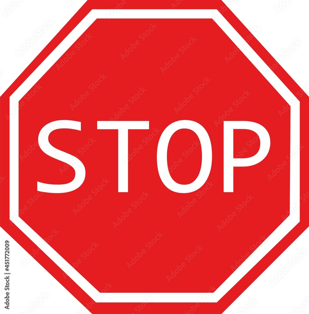 Vector emoticon illustration of a stop sign Stock Vector | Adobe Stock