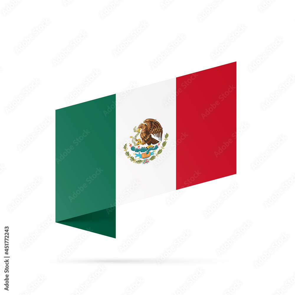 Mexico flag state symbol isolated on background national banner ...