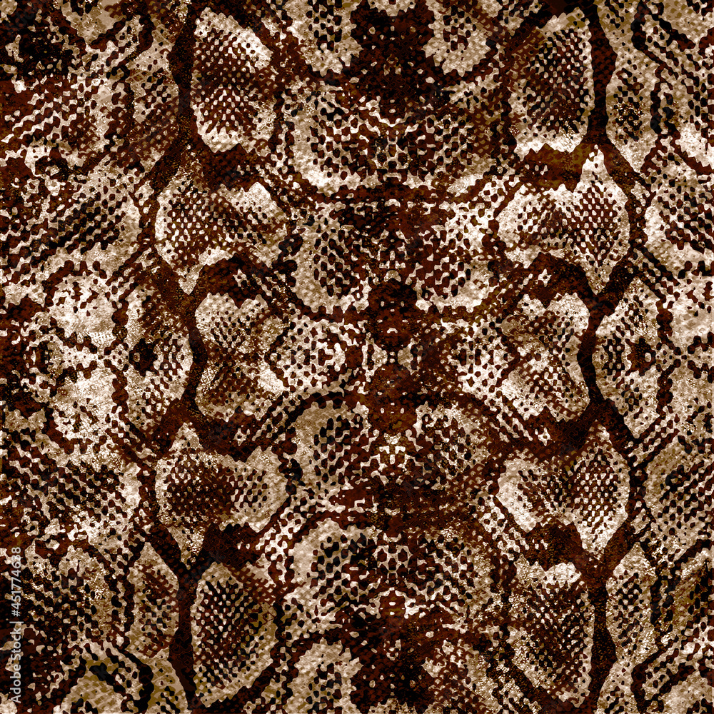 Illustrazione Stock Seamless Faux Snake skin pattern Pattern with black ...