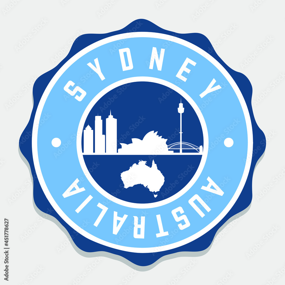 Sydney NSW, Australia Badge City Vector Seal. National Symbol Skyline ...