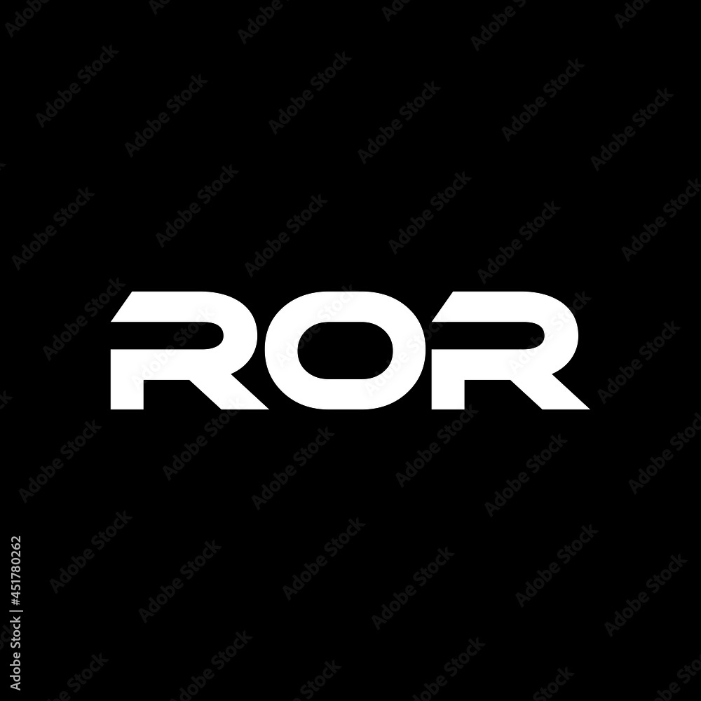 ROR letter logo design with black background in illustrator, vector ...