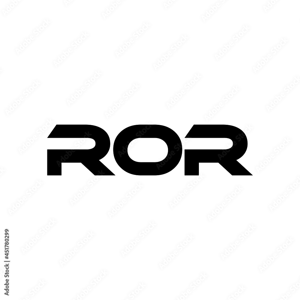 Vecteur Stock ROR letter logo design with white background in ...