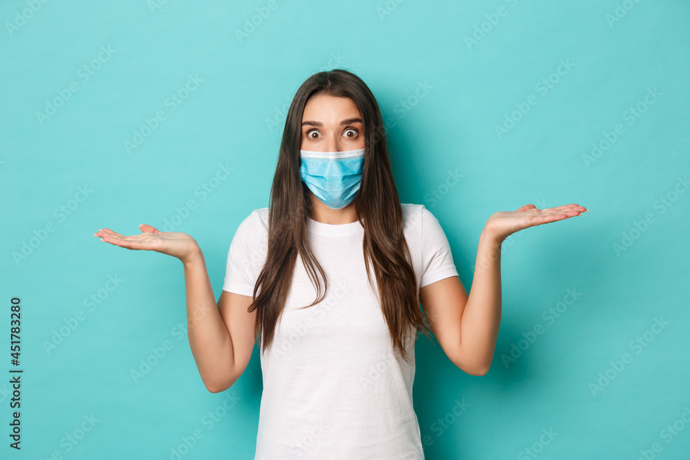 Concept of pandemic, covid-19 and social distancing. Image of clueless ...