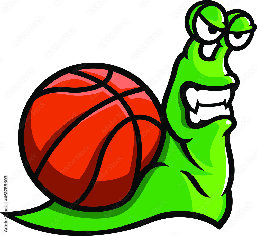 Masculine Aggressive Snail Brings A Basketball Ball as its Shell Sport ...