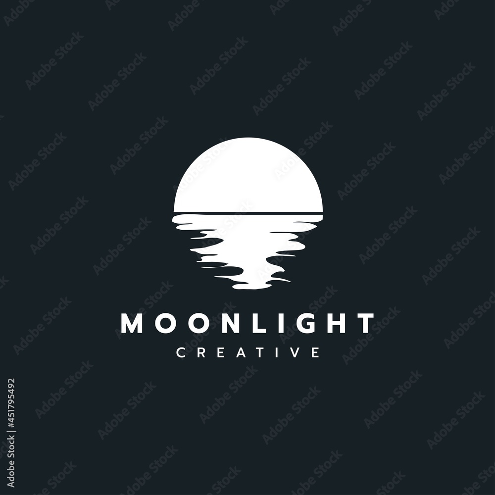 Moon light logo design illustration vector template Stock Vector ...