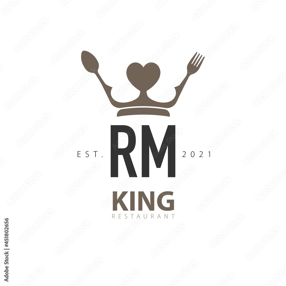 Initial Letter RM Crown Logo Restaurant Design Template. Crown ...