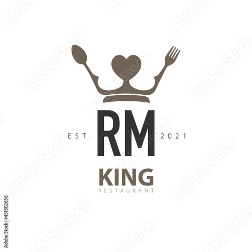Initial Letter RM Crown Logo Restaurant Design Template. Crown ...