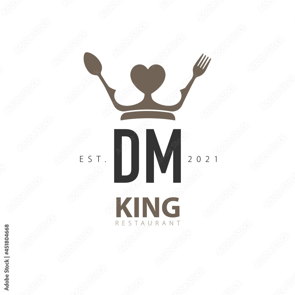 Initial Letter dm Crown Logo Restaurant Design Template. Crown ...