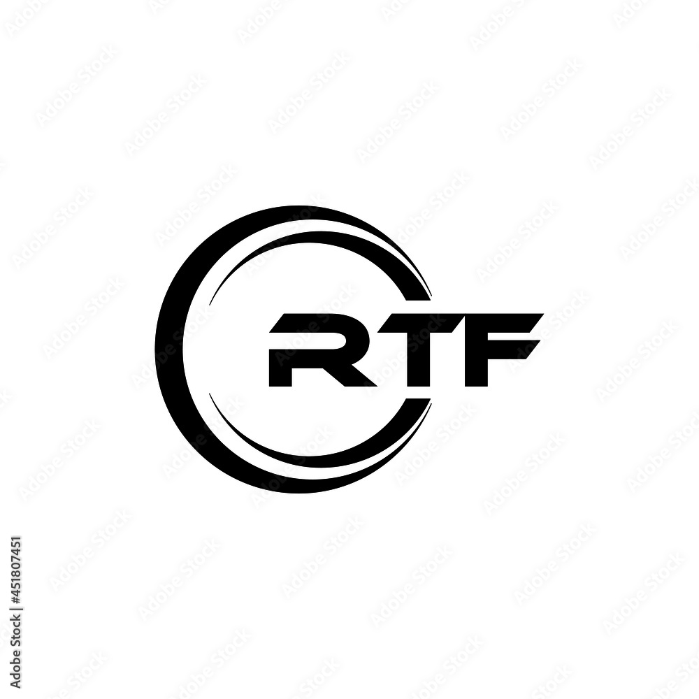 Vecteur Stock RTF letter logo design with white background in ...